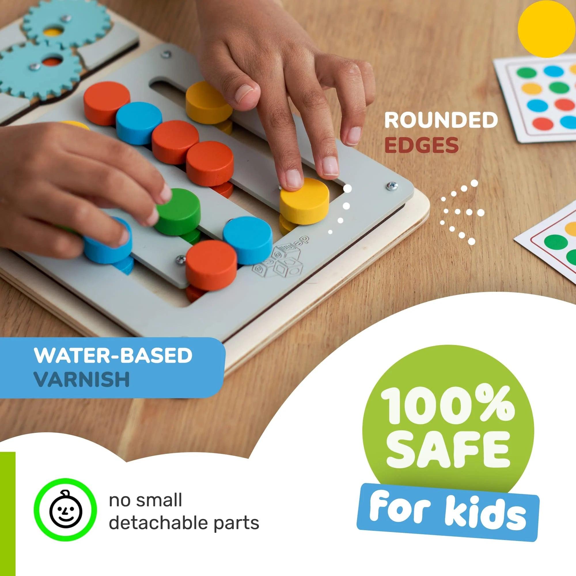 Brain Teaser Sorting Busy Board Wooden Game – KiddieWink - Gifts They ...