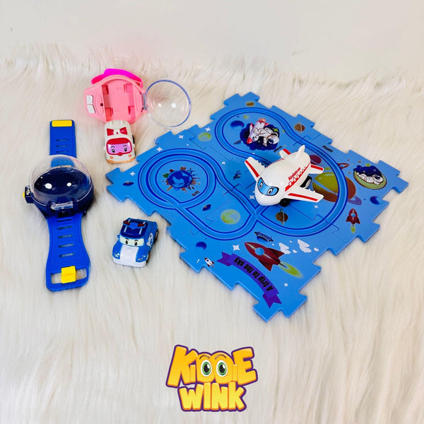 Puzzle Racer Track Car & Mini RC Wrist Watch Car Pack For Kids ...